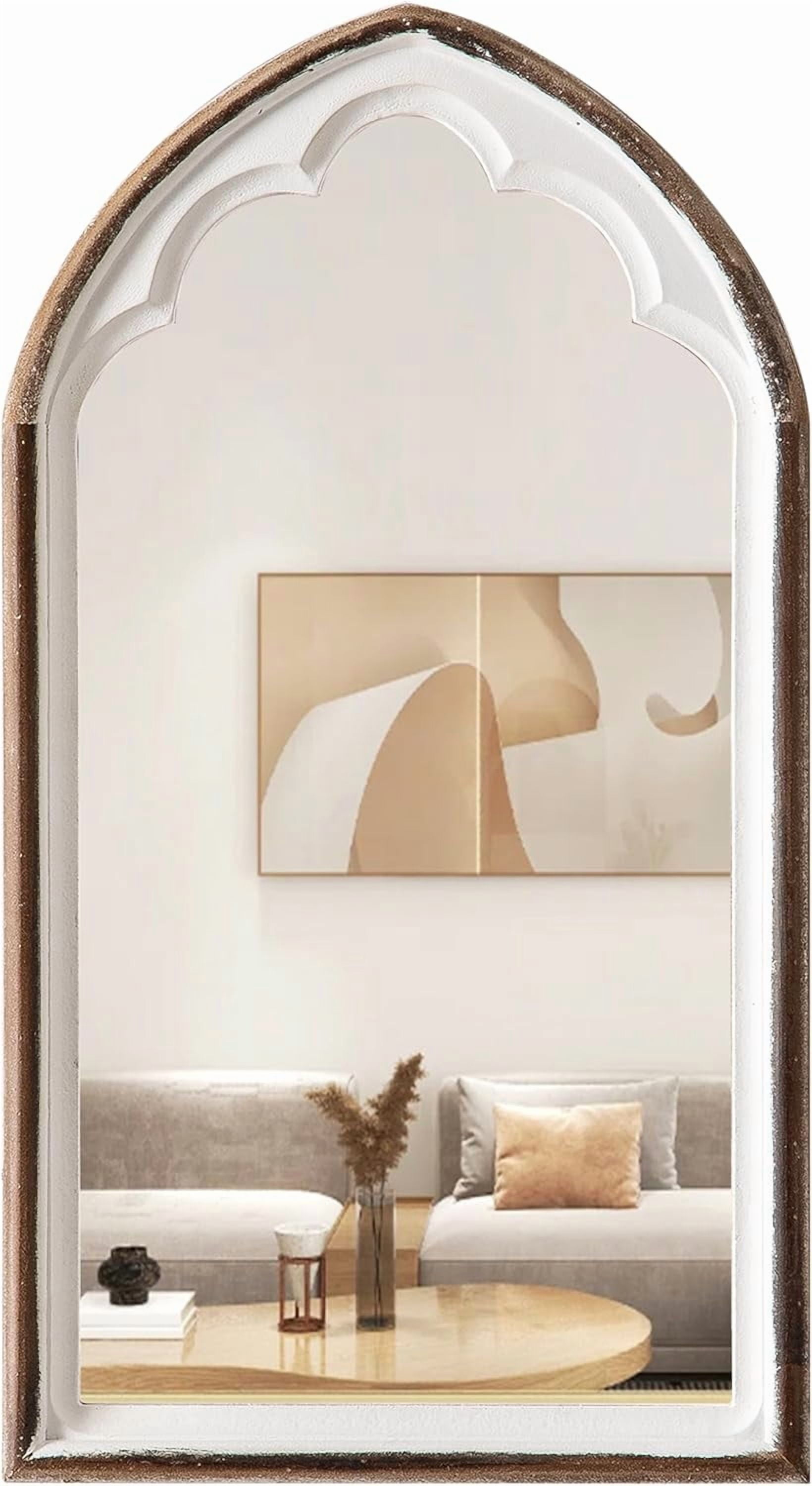 Sintosin Farmhouse Wooden Arched Mirrors for Wall 13 X 24 Inch, Hanging ...