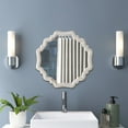 Sintosin Rustic Scalloped White Round Mirrors for Wall Decor Living ...