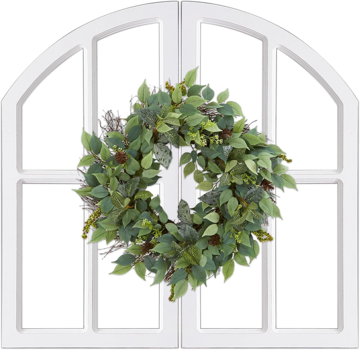 Sintosin Farmhouse Arch Window Frames - Wooden Wall Decor for Living ...