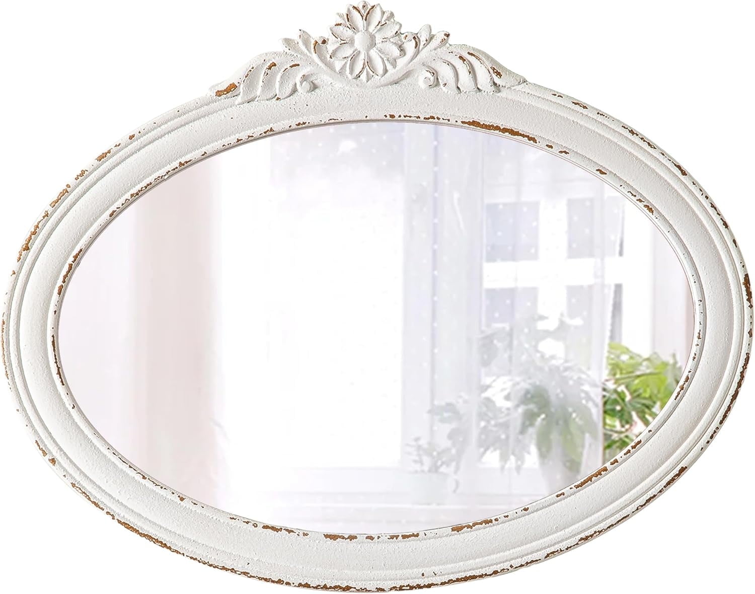 Free Shipping! Sintosin Rustic White Mirrors for Wall, Handmade Finish ...