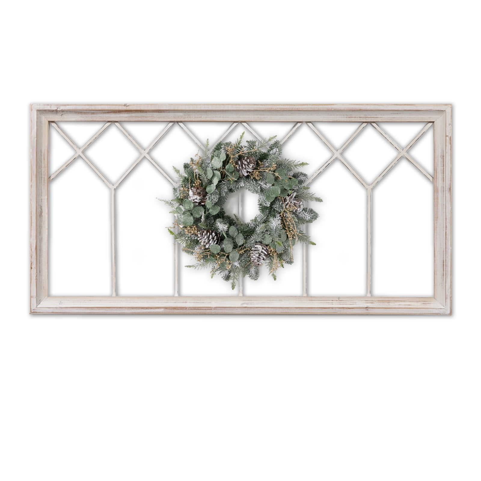 "Sintosin 40"" x 20"" Rustic Farmhouse Wall Mount Window Frames ...