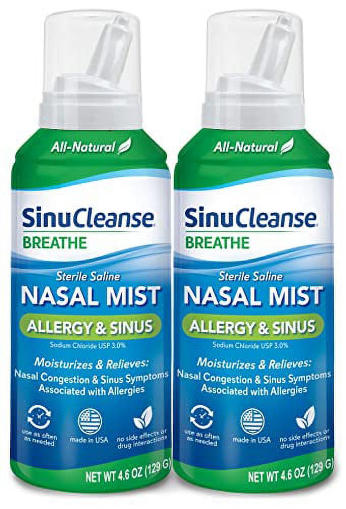 SinuCleanse Allergy & Sinus Sterile Saline Nasal Mist, Instantly ...