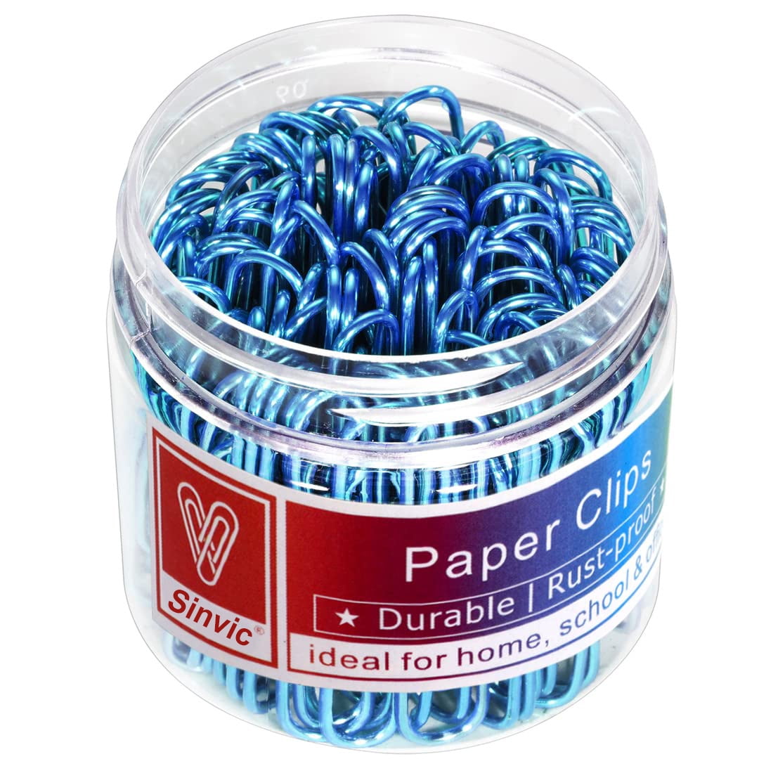 Sinvic 100PCS Blue Paper Clips 2" Large (50MM) with Rust-Resistant ...