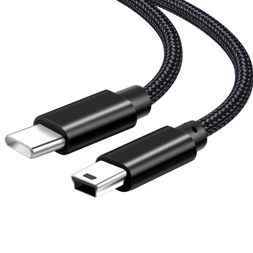 Sinyiin 1 In 1 Out Type-C to Mini USB Charging Cable Nylon Braide Power ...