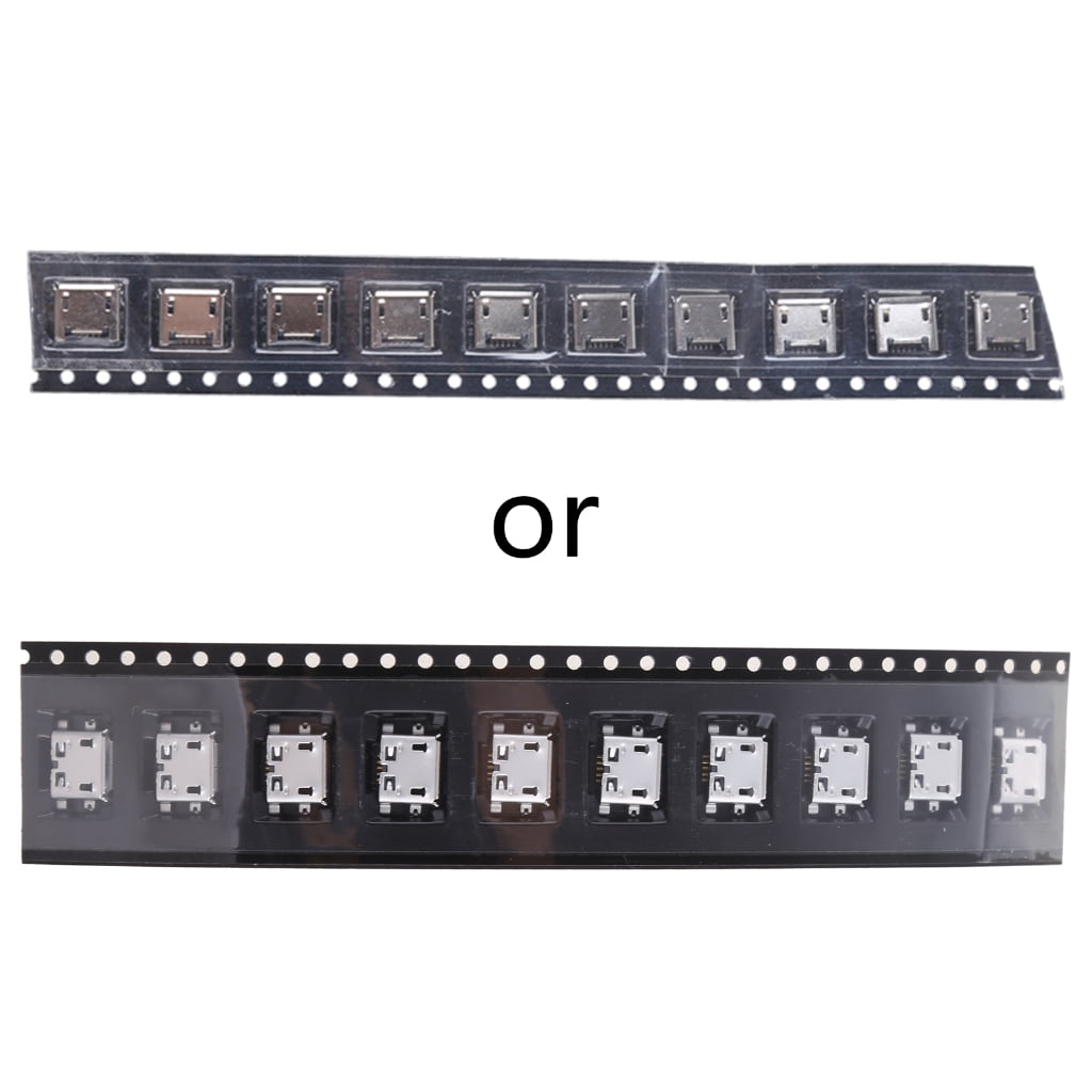 Sinyiin 10 Pcs Micro USB Type B 5 Pin Female SMD 4 Pin Legs DIP Socket ...