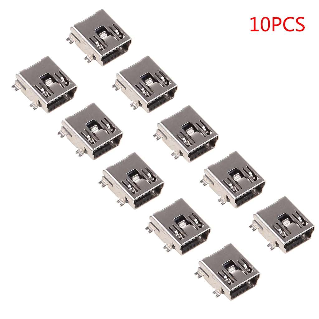 Sinyiin 10 Pcs Mini USB Type B 5 Pin Female Socket Connector For Mobile ...