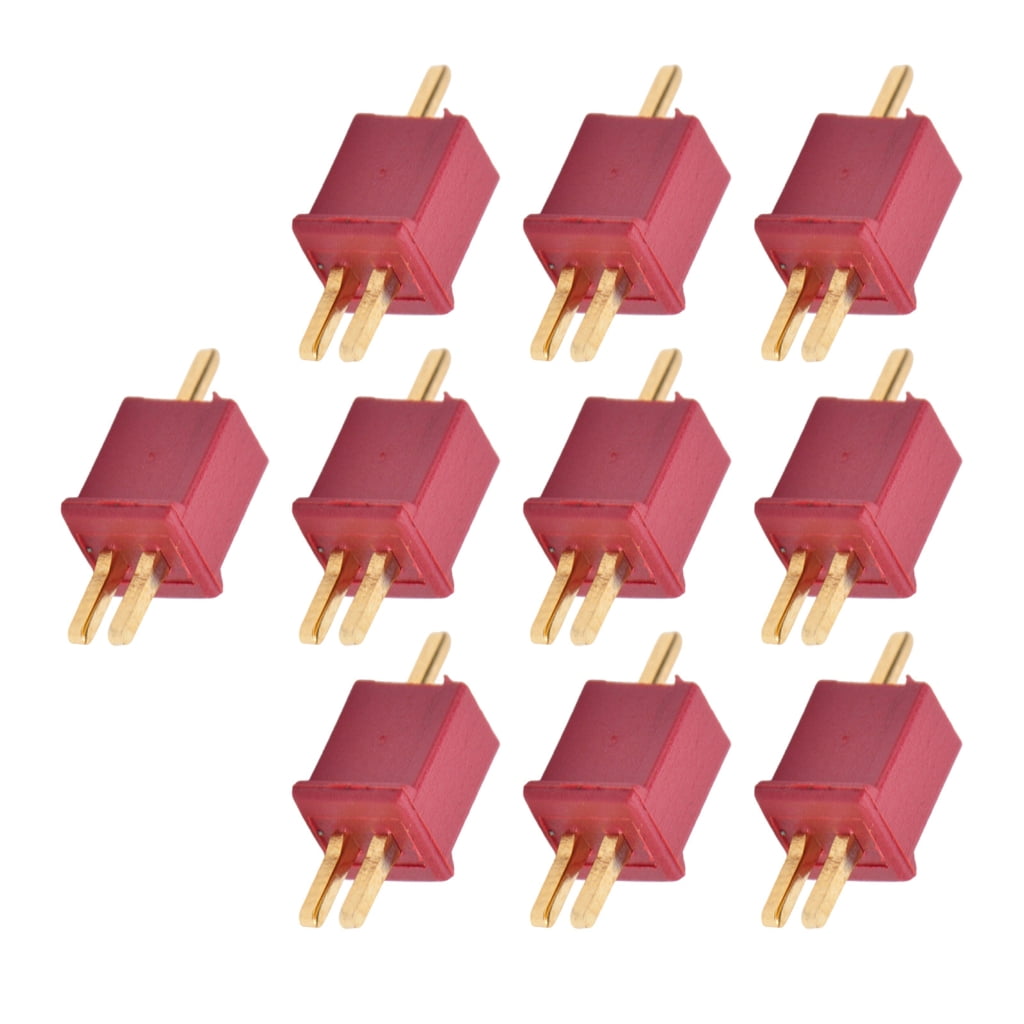 Sinyiin 10Pcs Aviation T Plug Deans Type Male and Female Connectors Miniature Deans Plug ...
