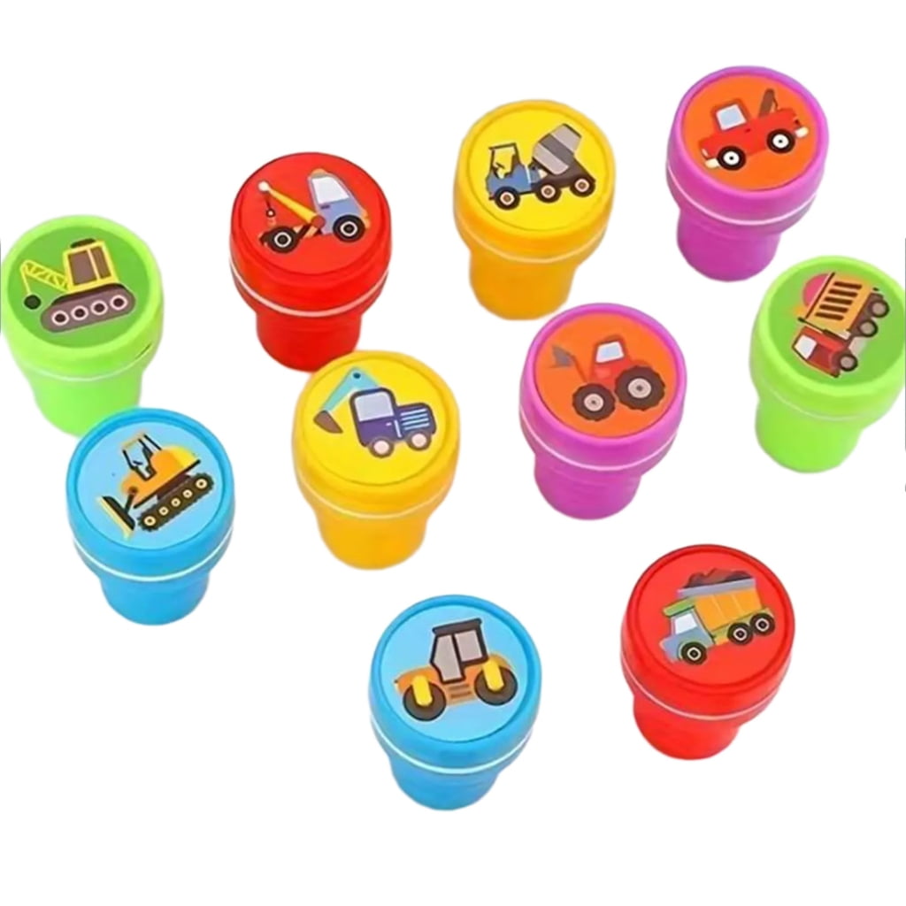 Sinyiin 10Pcs Construction Vehicle Stamper Kid Educational Stamping ...