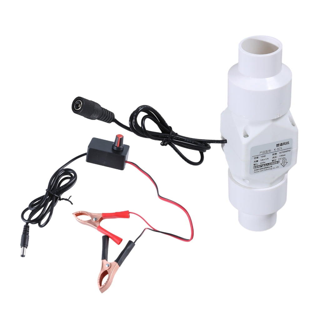 Sinyiin 12V Extractor Fan Low Noise Inline Duct Hydroponic Air Blower ...