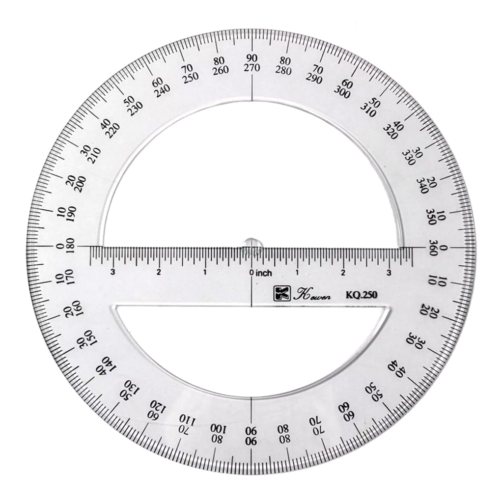 Sinyiin 25cm Round Protractor Ruler Full Center Angle Math Protractor ...