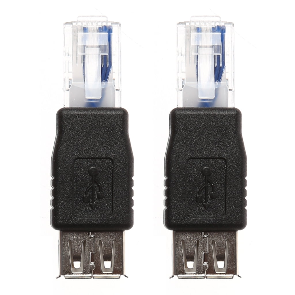 Sinyiin 2Pcs USB Type A Female To Ethernet Internet RJ45 Male Connector ...