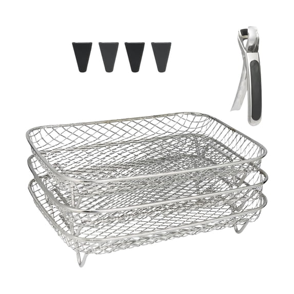Sinyiin 3 Layers Grill Stands Air Fryers Stackable Rack Stainless Steel ...