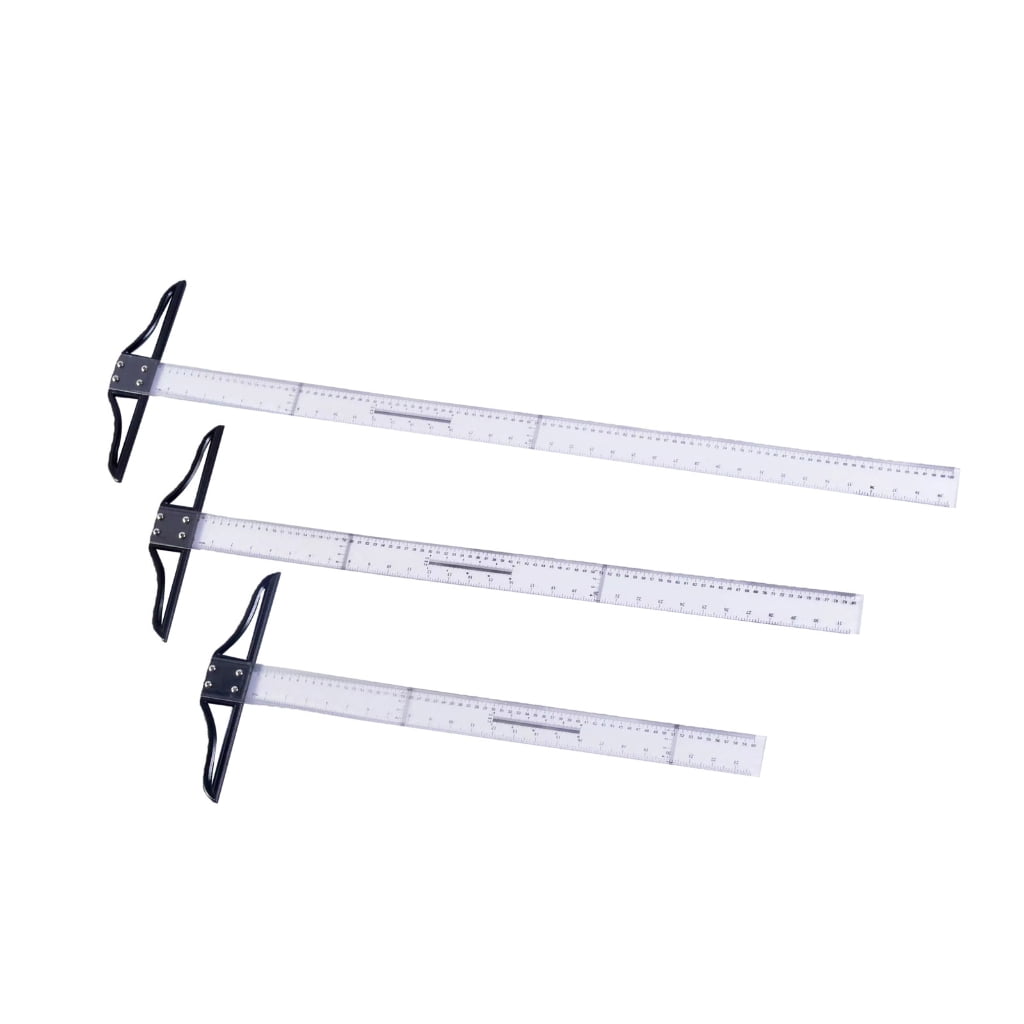 Sinyiin 3Pcs Acrylic T Scale Drafting Instrument Arm Smooth Edges ...