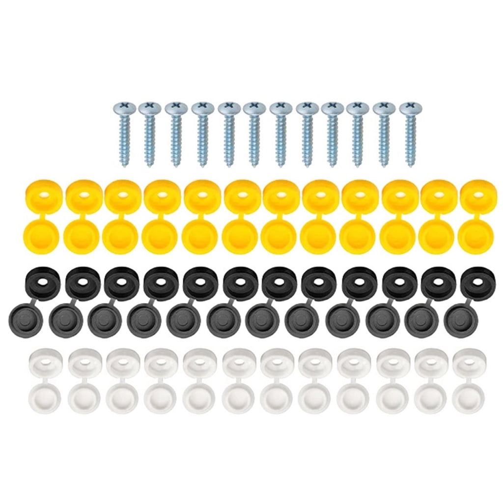 Sinyiin 48Pcs Car Number Plate Screws And Caps Kit With Stainless Steel ...