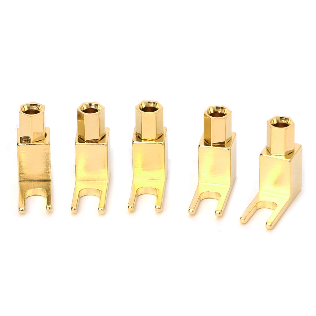 Sinyiin 5pcs Banana to Spade Adapter Plugs Y Type Speaker Cable ...