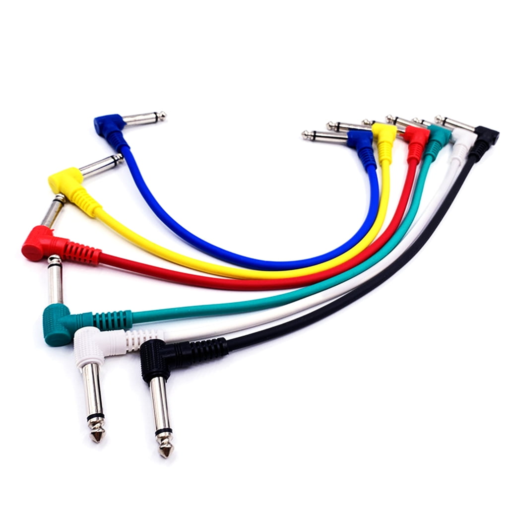 Sinyiin 6Pcs Right Angle Guitar Pedal Cable Effect Cable Low Noise ...