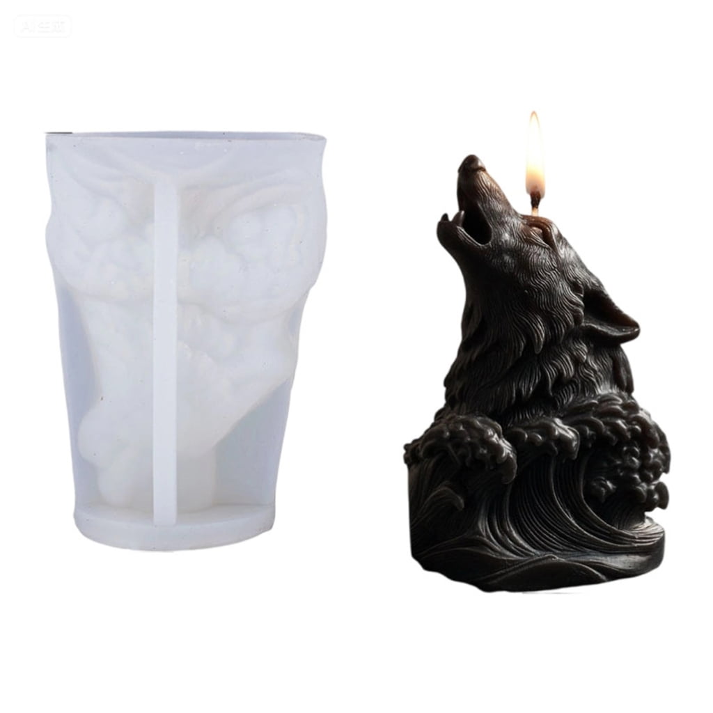 Sinyiin Aromatherapys Candle Mold Wolf Head Epoxy Resin Casting Mold ...