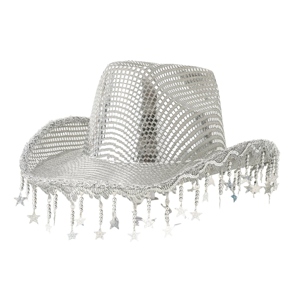 Sinyiin Bride Cowboy Hats Star Panama Hat for Male Female Dancing ...