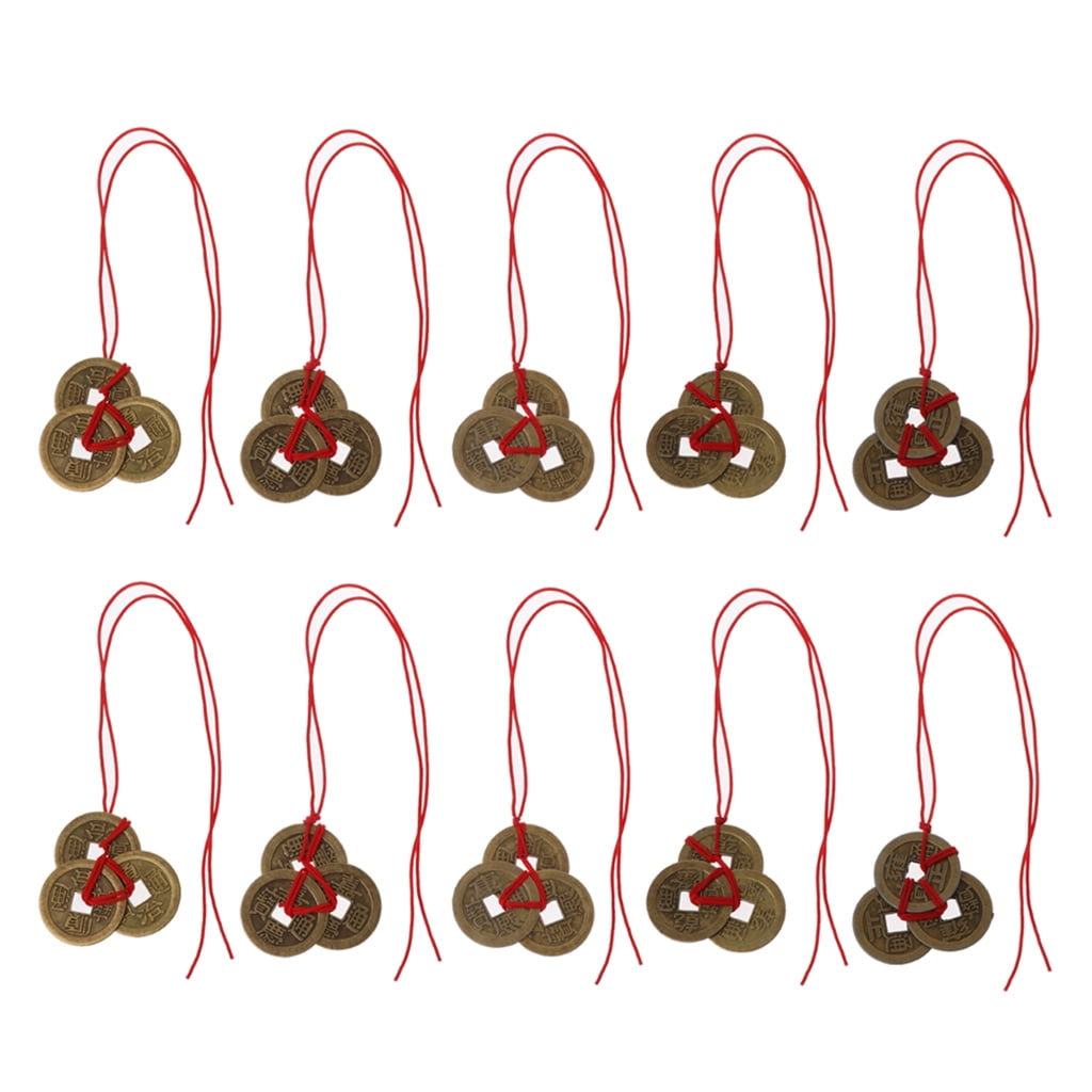 Sinyiin Chines Style Fengshui Money Lucky Copper Coin Bracelet Red ...