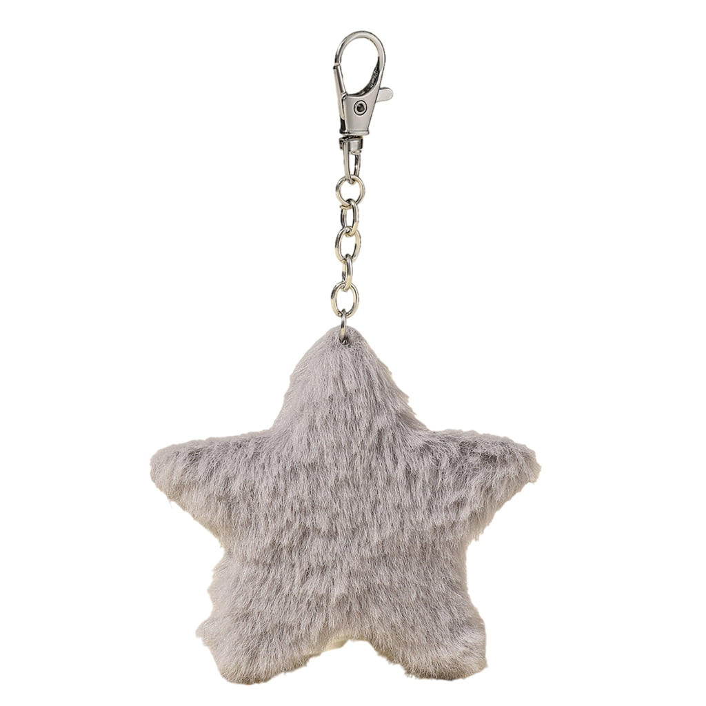 Sinyiin Cute Plush Five-pointed Star Keychain Plush Ornament Keyring ...