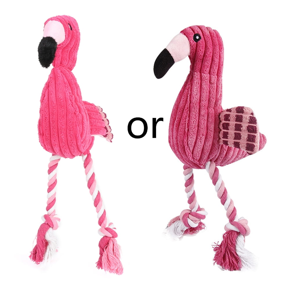 Sinyiin Cute Plush Flamingo Pet Dogs Bite Chew Toy for Chihuahua ...