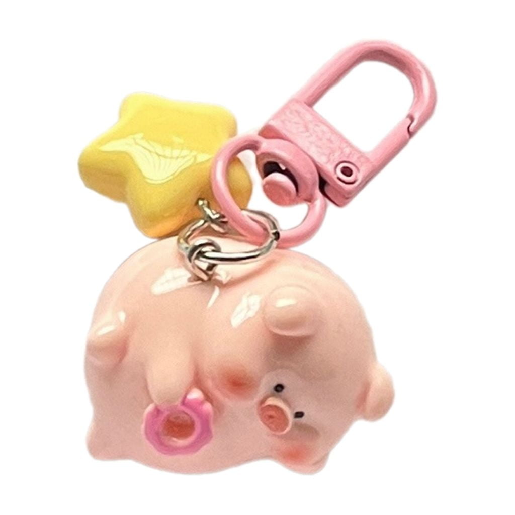 Sinyiin Delicate Resin Cartoon Piggy Keychain Souvenir Jewelry Cute ...
