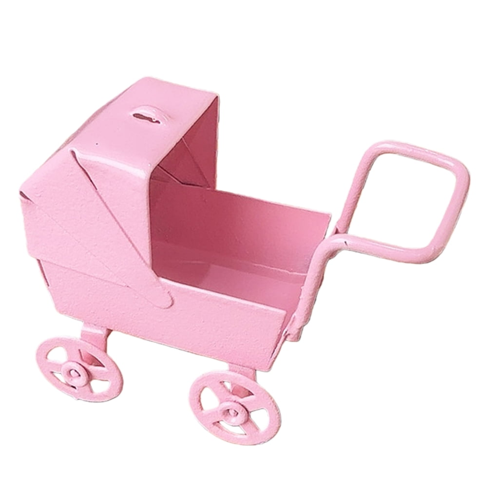 Sinyiin Dollhouses Bassinet Stroller 1:12 Model Toddler Pram Model Toy ...