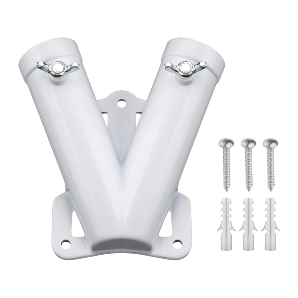 Sinyiin Double Flagpole Holder Wall Mount Metal Bracket for Outdoor ...