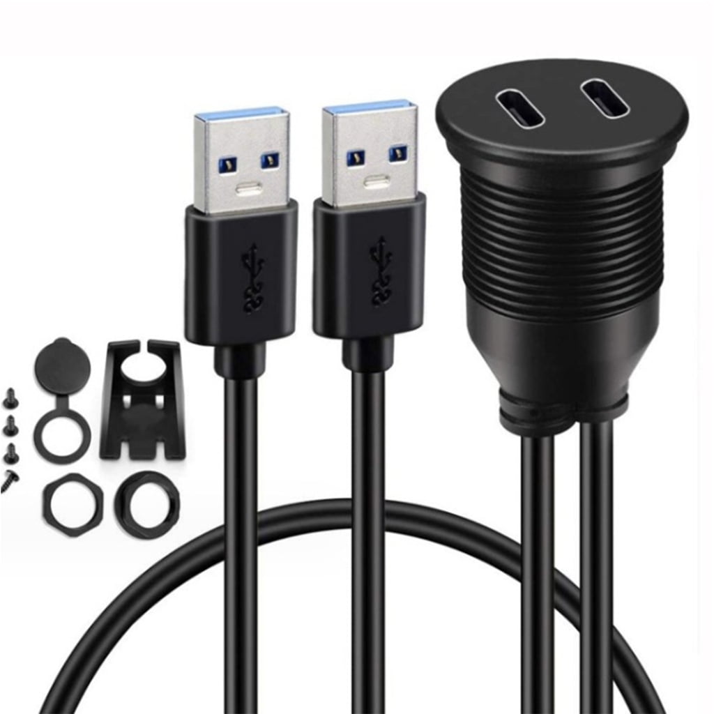 Sinyiin Double USB 3.0 to Type C Double Port Extension Cable Waterproof ...