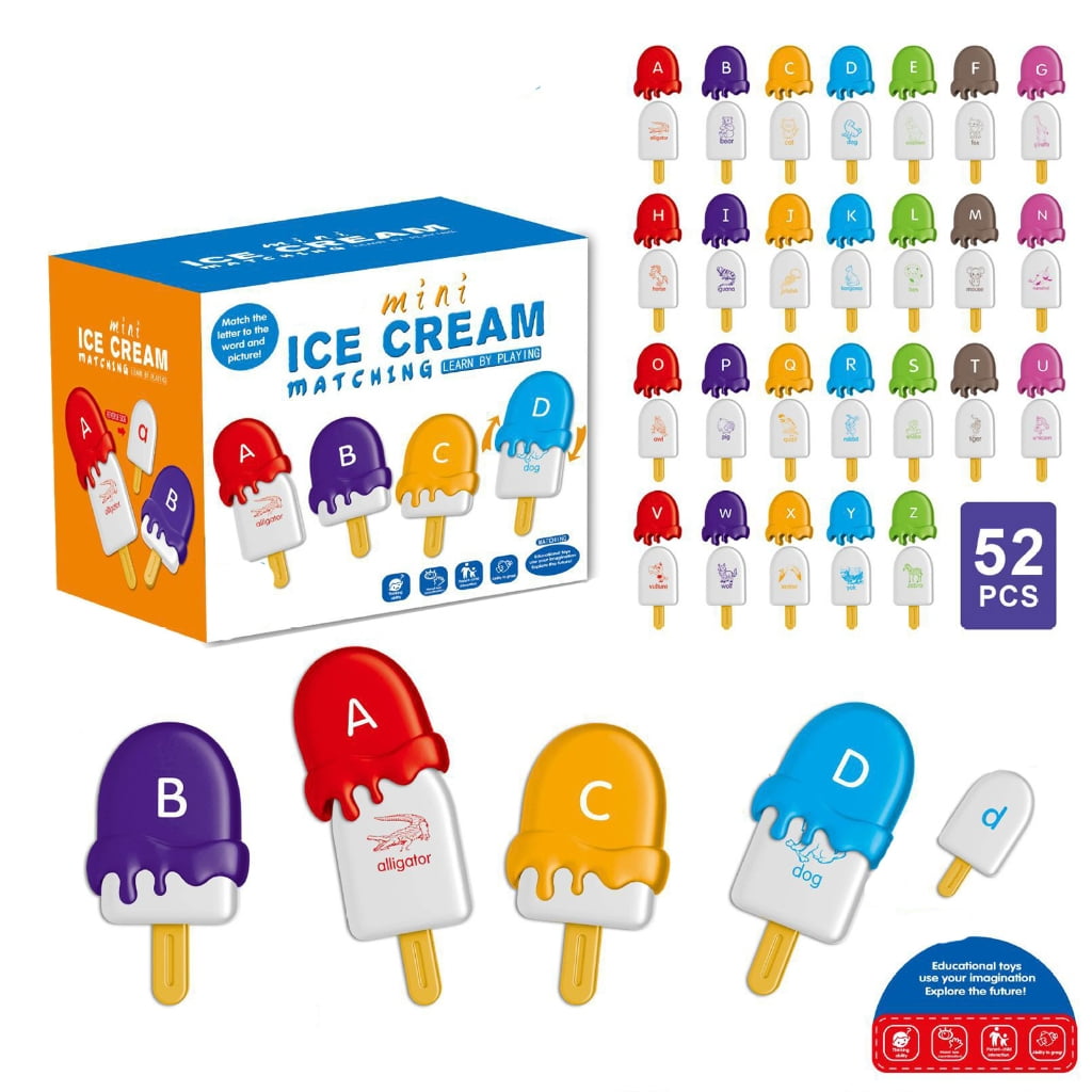 Sinyiin Educational Ice Cream Shape Letter Number Learning Toy ...