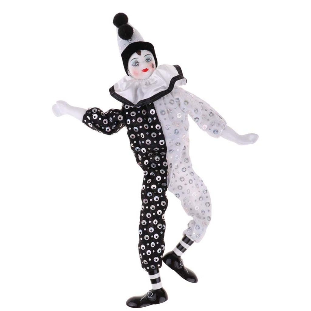 Sinyiin Elegant 16 Inch Porcelain Doll Clown Puppet Collectible For ...