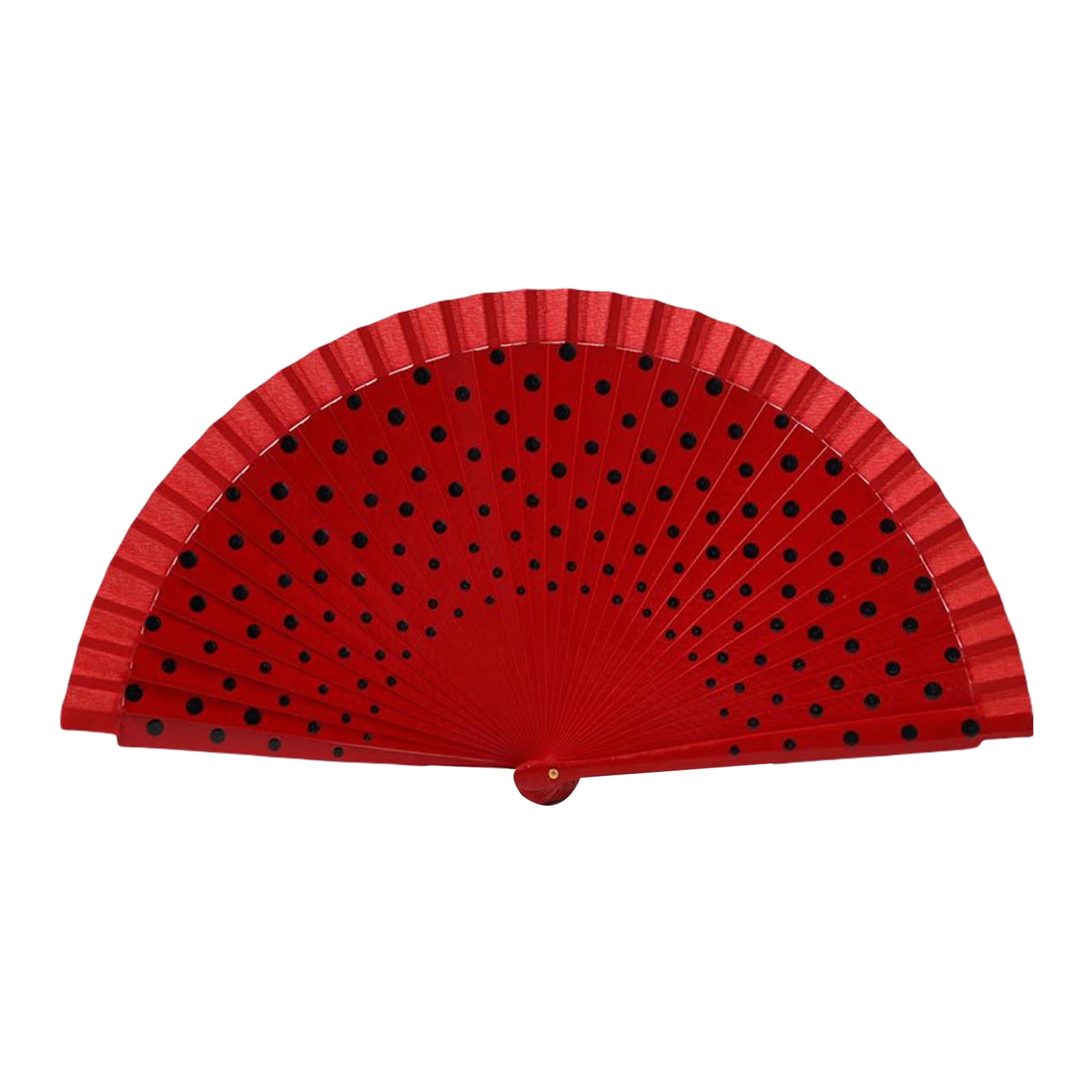 Sinyiin Flamenco Spanish Wood Folding Fan Dots Pattern Modern Classical ...