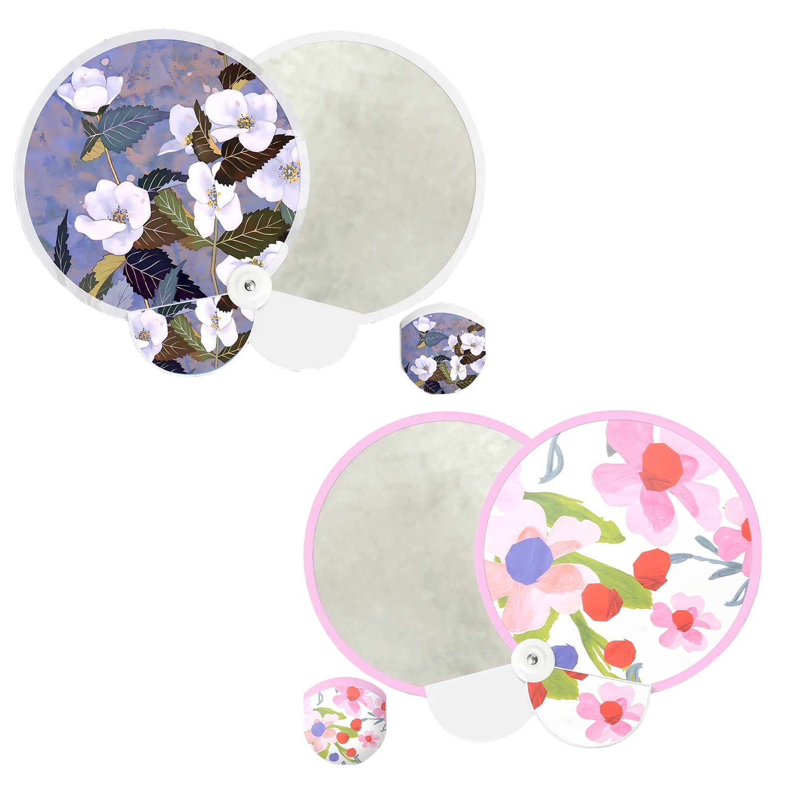 Sinyiin Folding Handheld Fans Round Handheld Fans Foldable Hand Fan ...