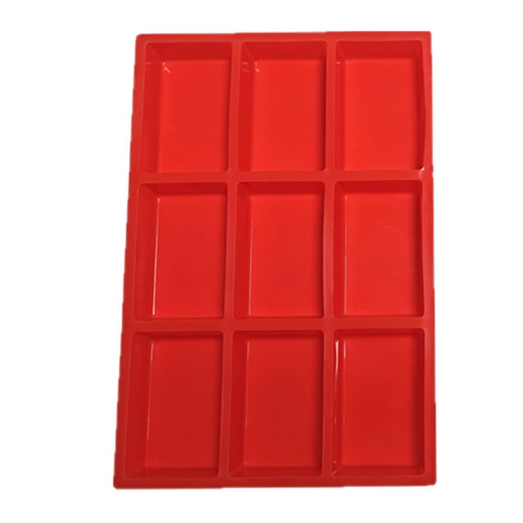 Sinyiin Functional 9 Cavity Rectangular Silicone Baking Molds for Cakes ...