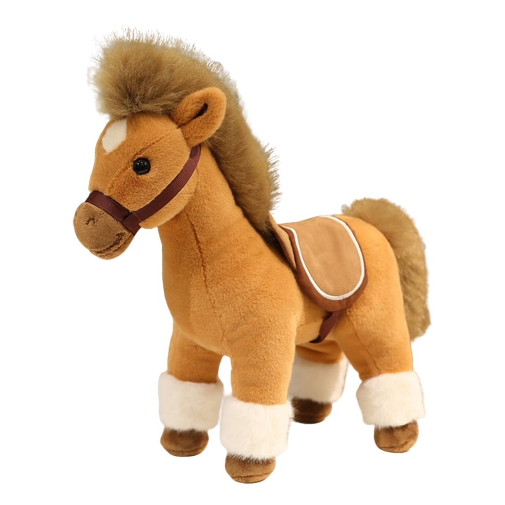 Sinyiin Furry Standing Horse Plush Stuffed Animal Cuddle Doll for Adult ...