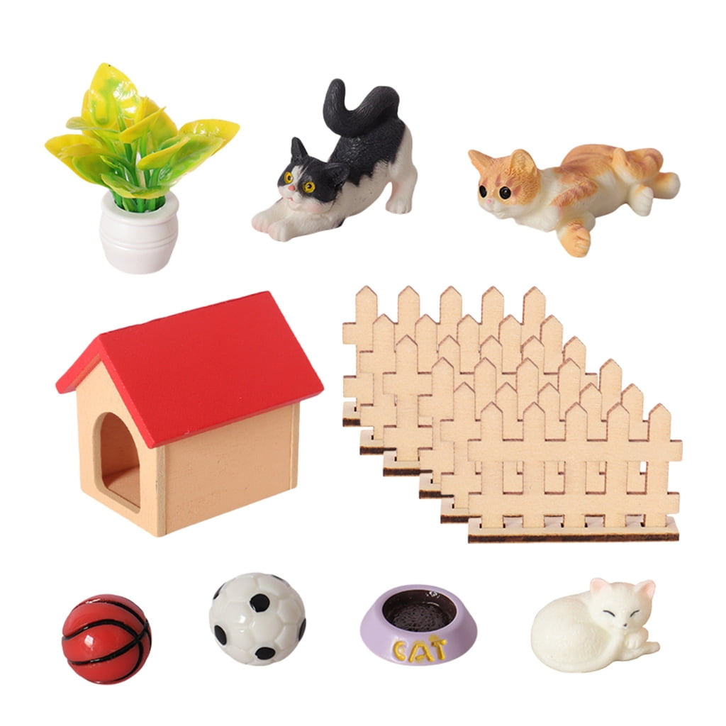 Sinyiin Girls Pet Kitten House Pretend Play Kid Playset Kitten Chamber ...