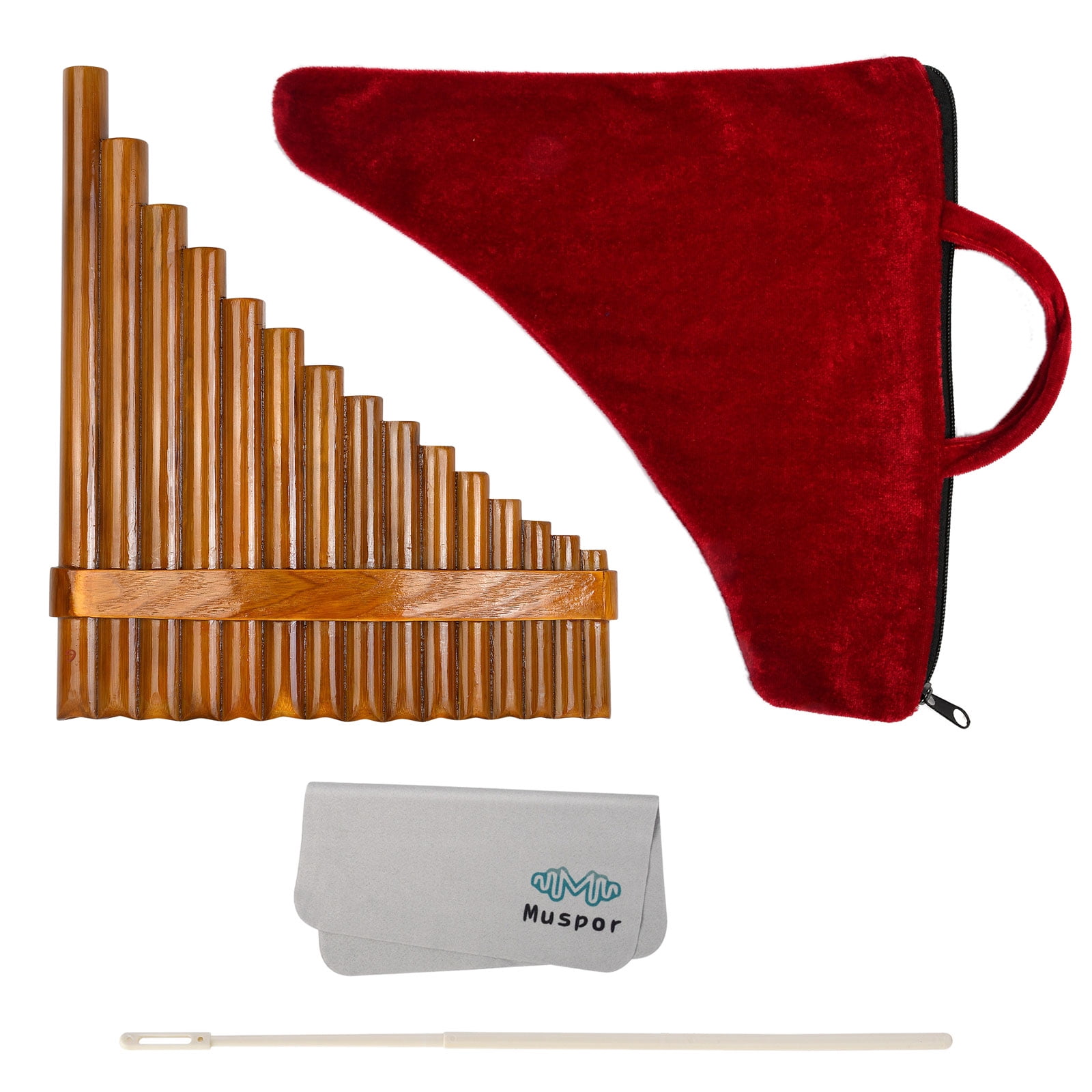 Sinyiin Handmade Pan Flute 15 Natural Bamboo Pipes Wind Instrument ...