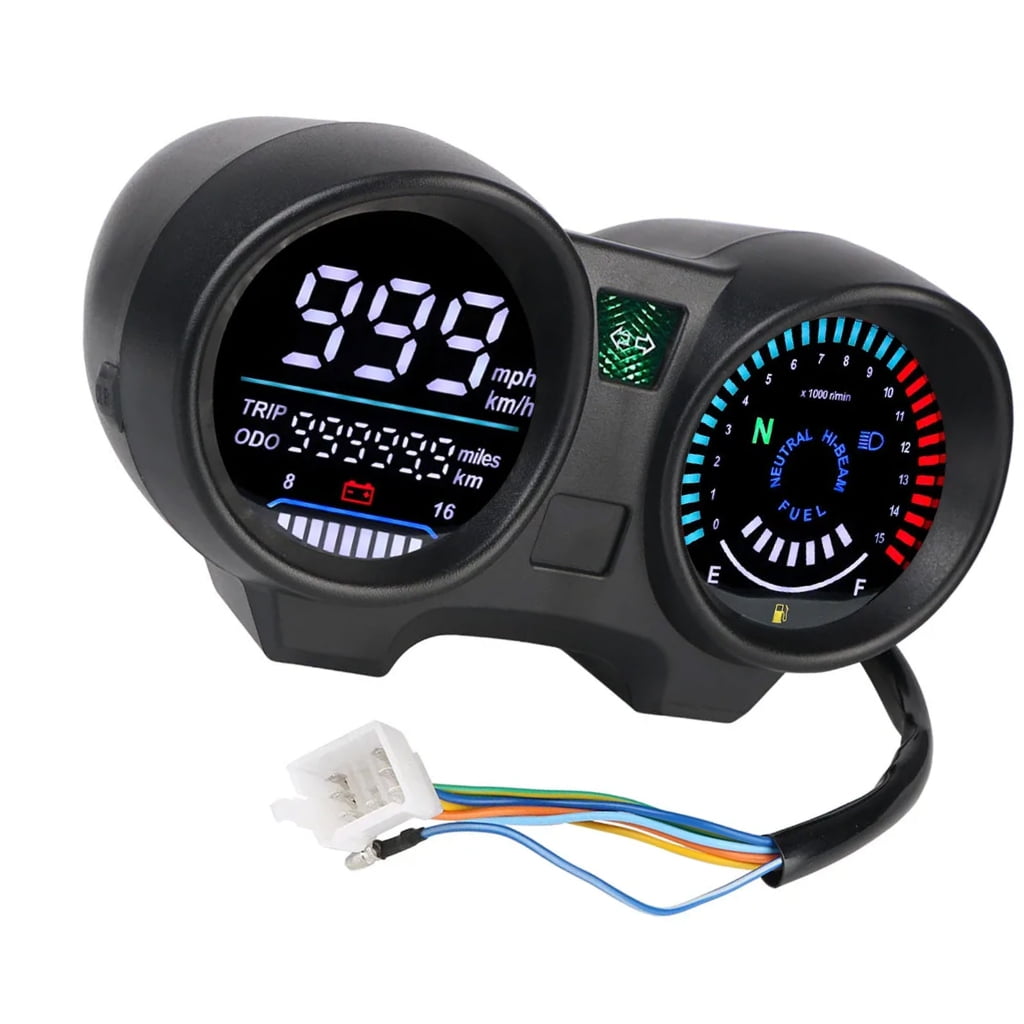 Sinyiin LCD Speedometer Motorcycle Waterproof Speed Mileage Indicator ...