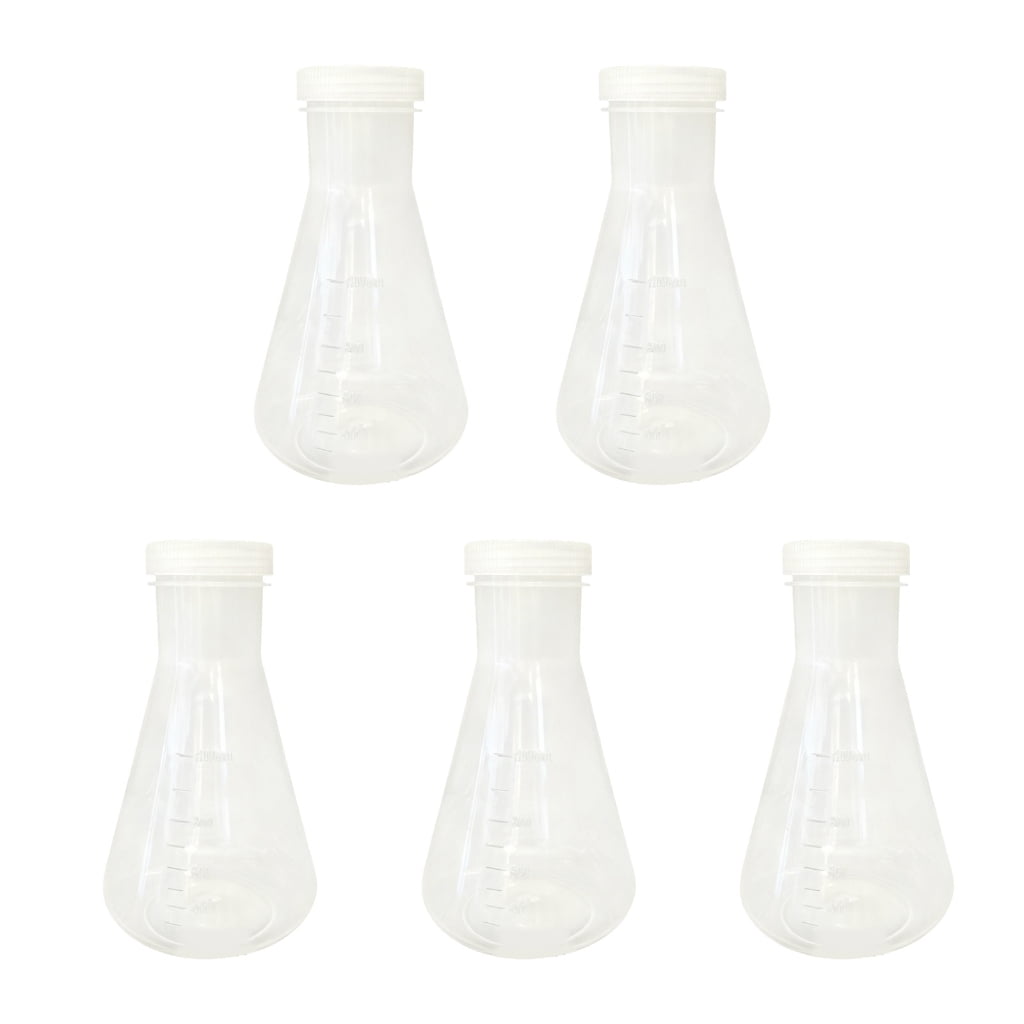 Sinyiin Laboratory Flasks with Lid Triangular Clear Plastic Flasks with ...