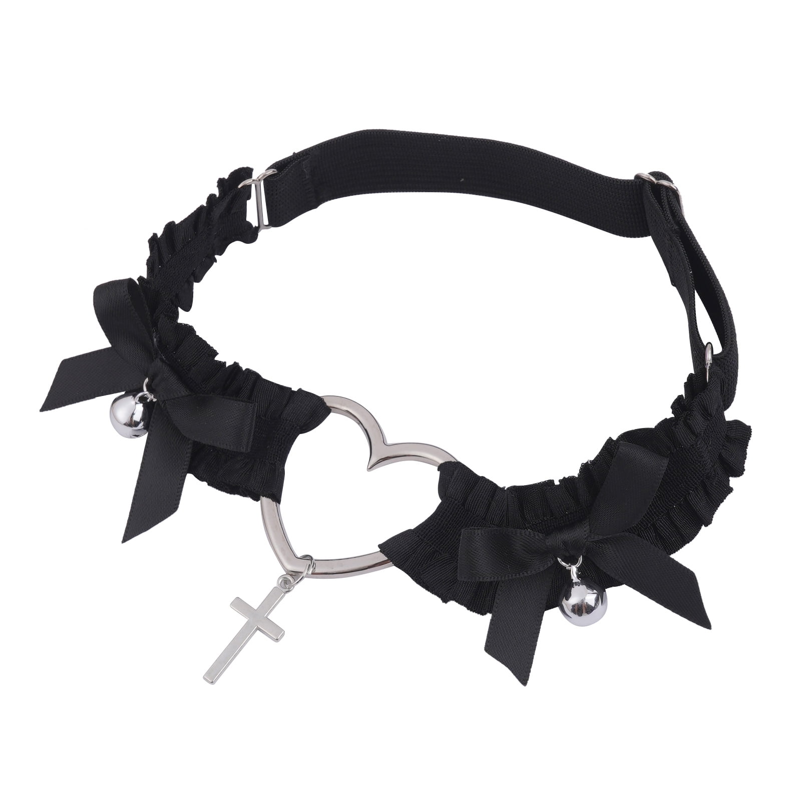 Sinyiin Lolita Garter Belt for Cross Pendant Bowknot Bell Leg Ring ...