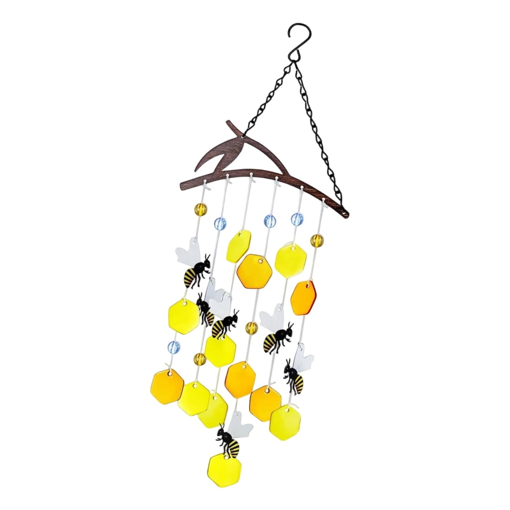 Sinyiin Memorial Glass Wind Chimes For Garden Decors Bees Themed ...