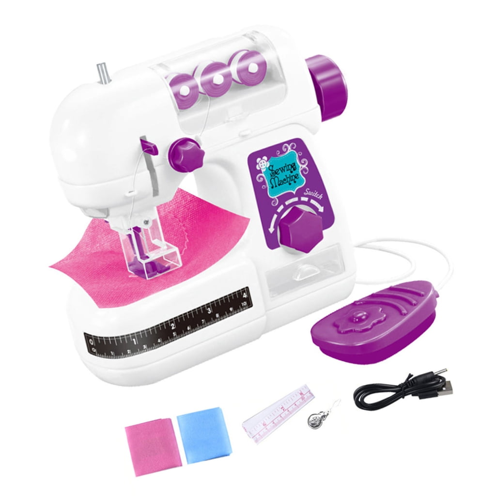 Sinyiin Portable Electric Sewing Machine Toy For Kids Pretend Role Play ...