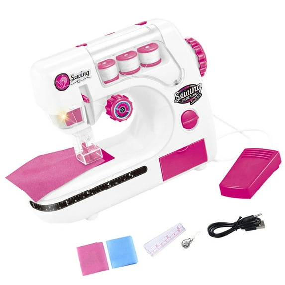 Sinyiin Portable Electric Sewing Machine Toy For Kids Pretend Role Play ...