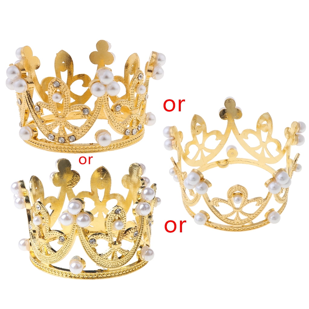 Sinyiin Princess Mini Round Crown for Rhinestone Imitation Pearl Tiara ...