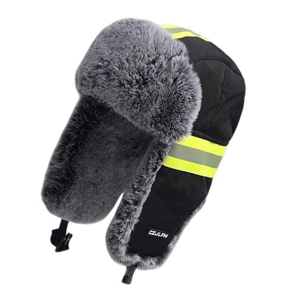 Sinyiin Reflective Winter Trapper Hat for Cycling High Visibility Warm ...