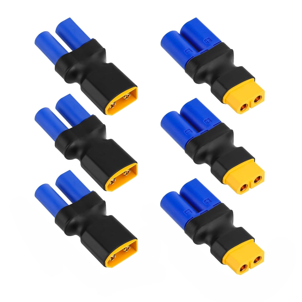 Sinyiin Remote Car Aircraft Battery Connectors 6Pcs XT60 to EC5 Male ...