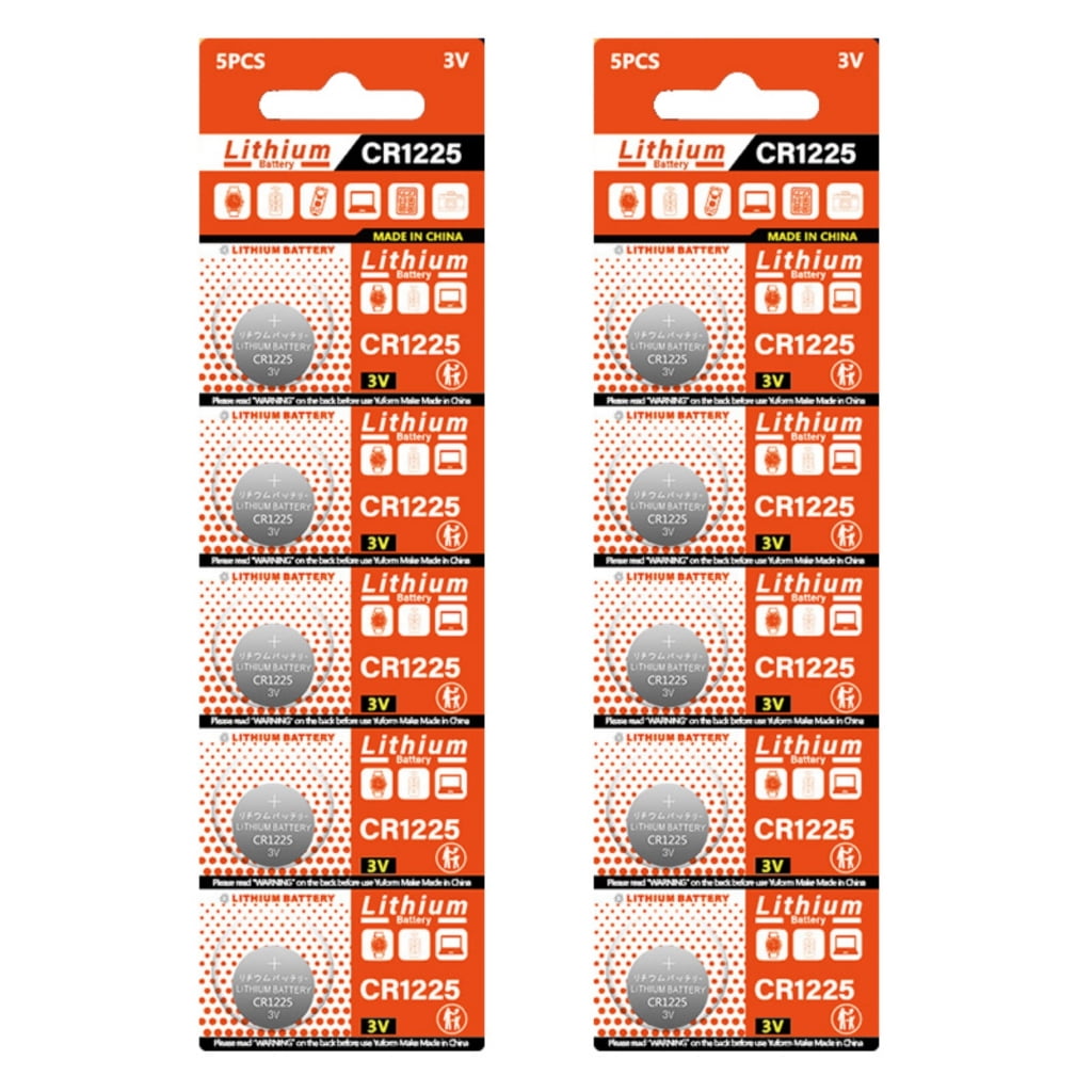 Sinyiin Set of 10pcs CR1225 Coin Cell Battery for Pedometers And LED Lights 3V Power - Walmart.com