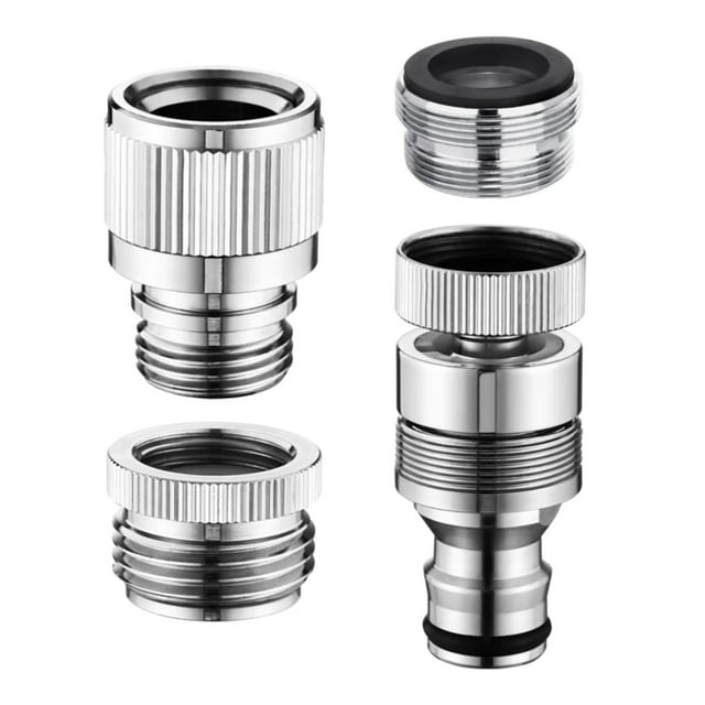 Sinyiin Set of 4 Leakproof Faucet Adapter for Garden Hose and Shower ...