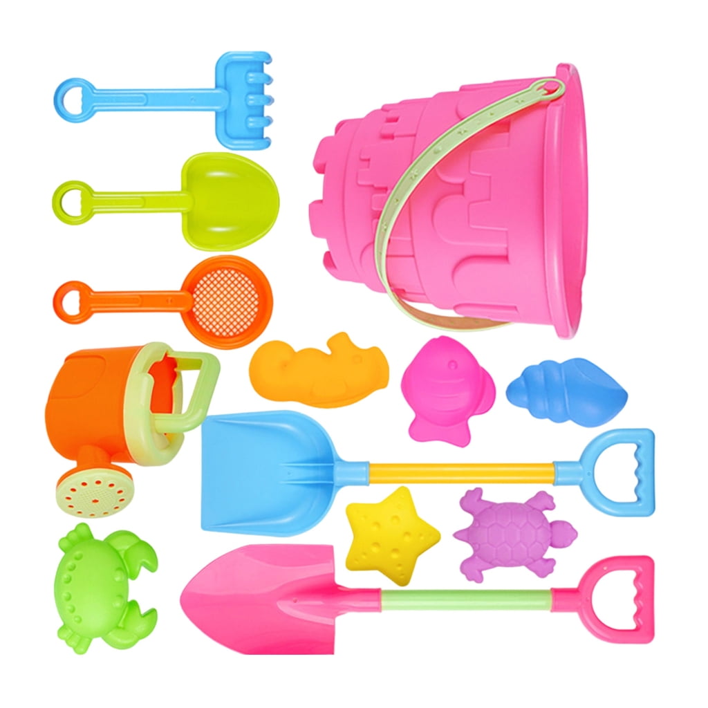 Sinyiin Summer Sand Toy Collection 13pcs Round Bucket Shovel Set Kids ...