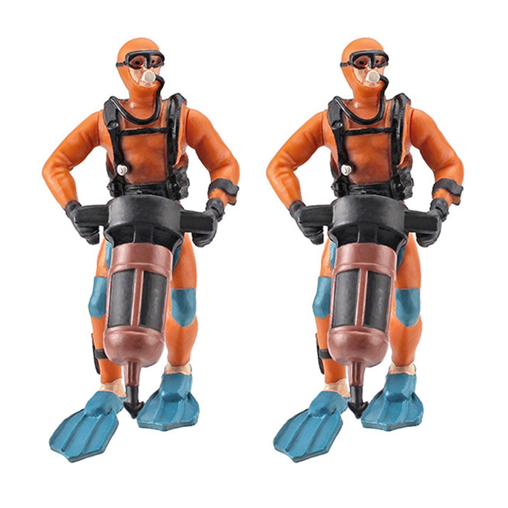 Sinyiin Underwater Scuba Diver Artificial Statue Water Feature Double ...
